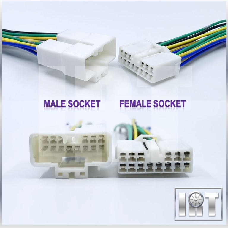 14 Pin Socket Connector Male Female Universal Harness Cable Soket ...