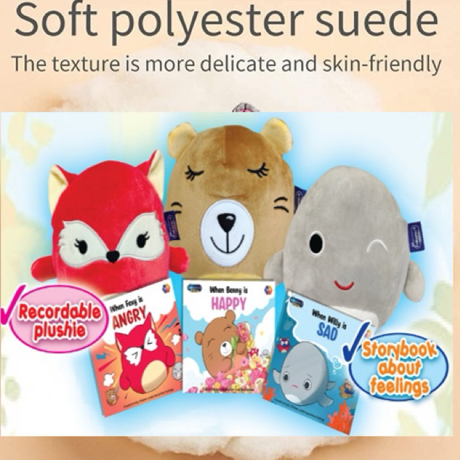 [Enfa] Talking Emotion Buddy Plushie - Free Storybook Recordable Plush Stuffed Sound Recording ...
