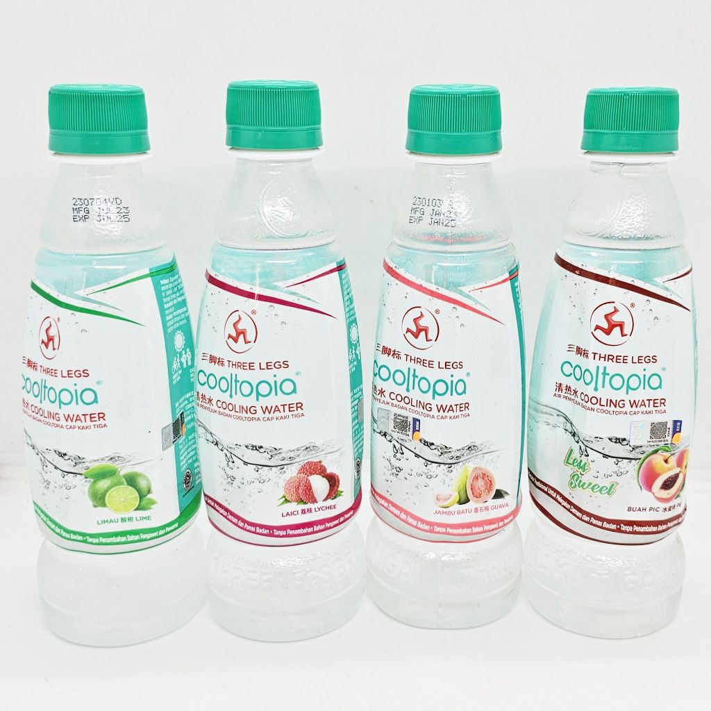 Cooltopia Cooling Water (320ml / HALAL) Limau / Laici / Guava / Peach ...