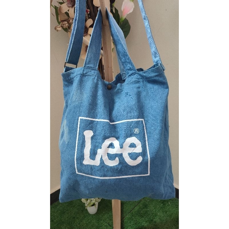 Bundle | LEE Cotton Denim 2-Way Tote Bag Shoulder Student College ...