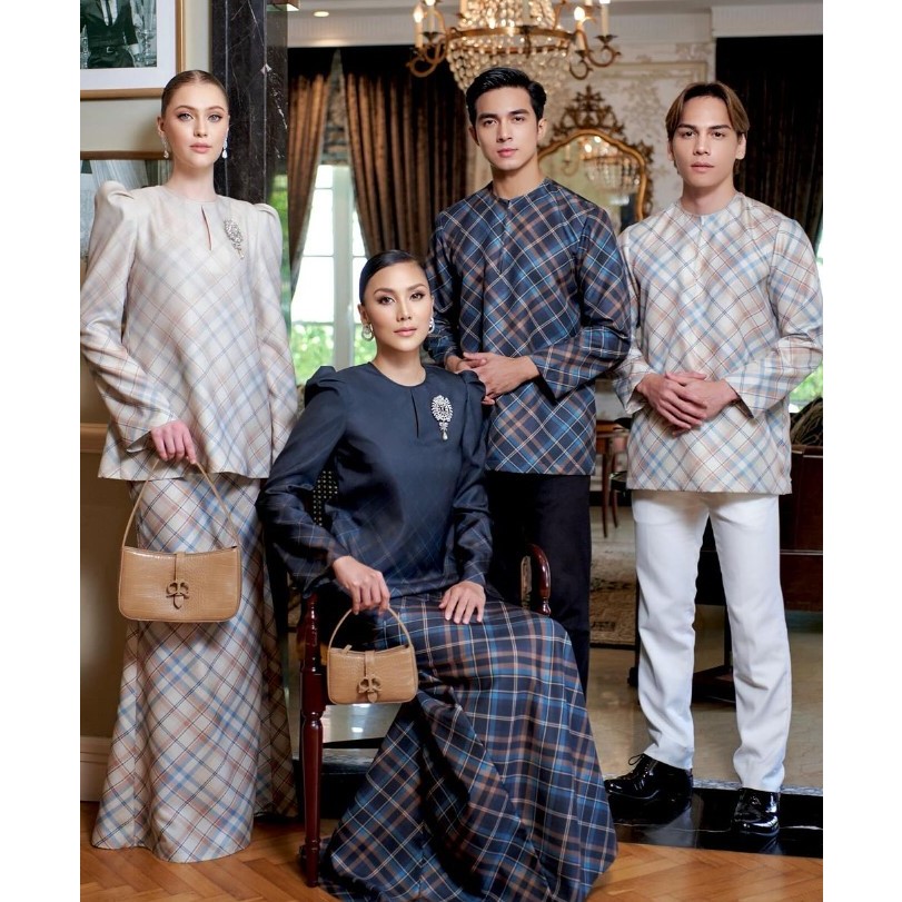 Rizman Ruzaini Raya 2024 Baju Kurung Kedah Checkered | Shopee Malaysia