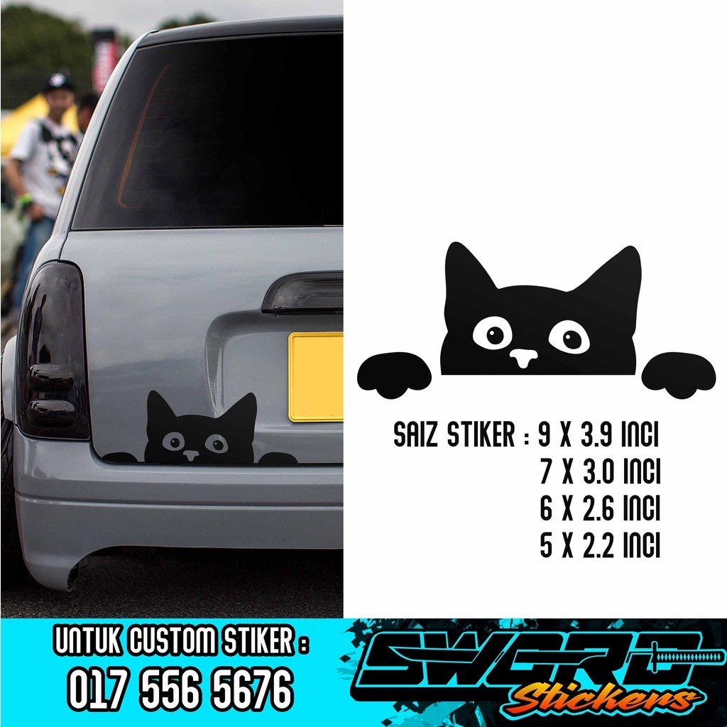 STIKER KUCING COMEL 4 / CAT STICKER / KUCING COMEL / STIKER KERETA ...
