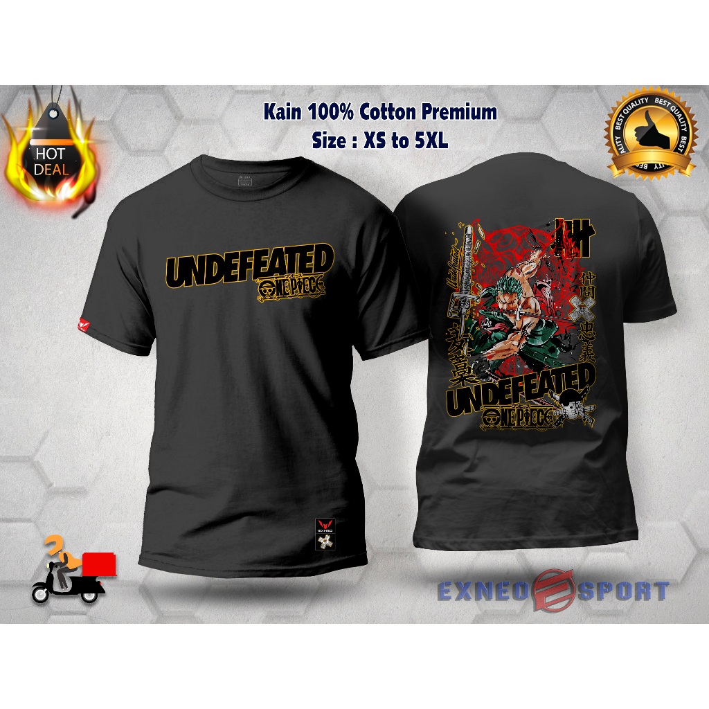 📍100% Cotton Premium📍Tshirt Art One Piece Zorro X undefeated v1 Baju ...