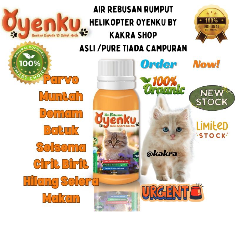 Air Rebusan Rumput Helikopter kucing Oyenku Original Kakra kucing parvo ...