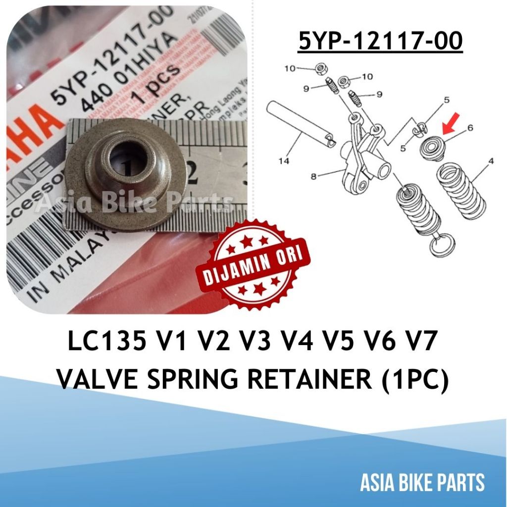 Yamaha Original LC135 V1 V2 V3 V4 V5 V6 V7 4S 5S Valve Spring Retainer - 5YP-12117-00 | Shopee ...