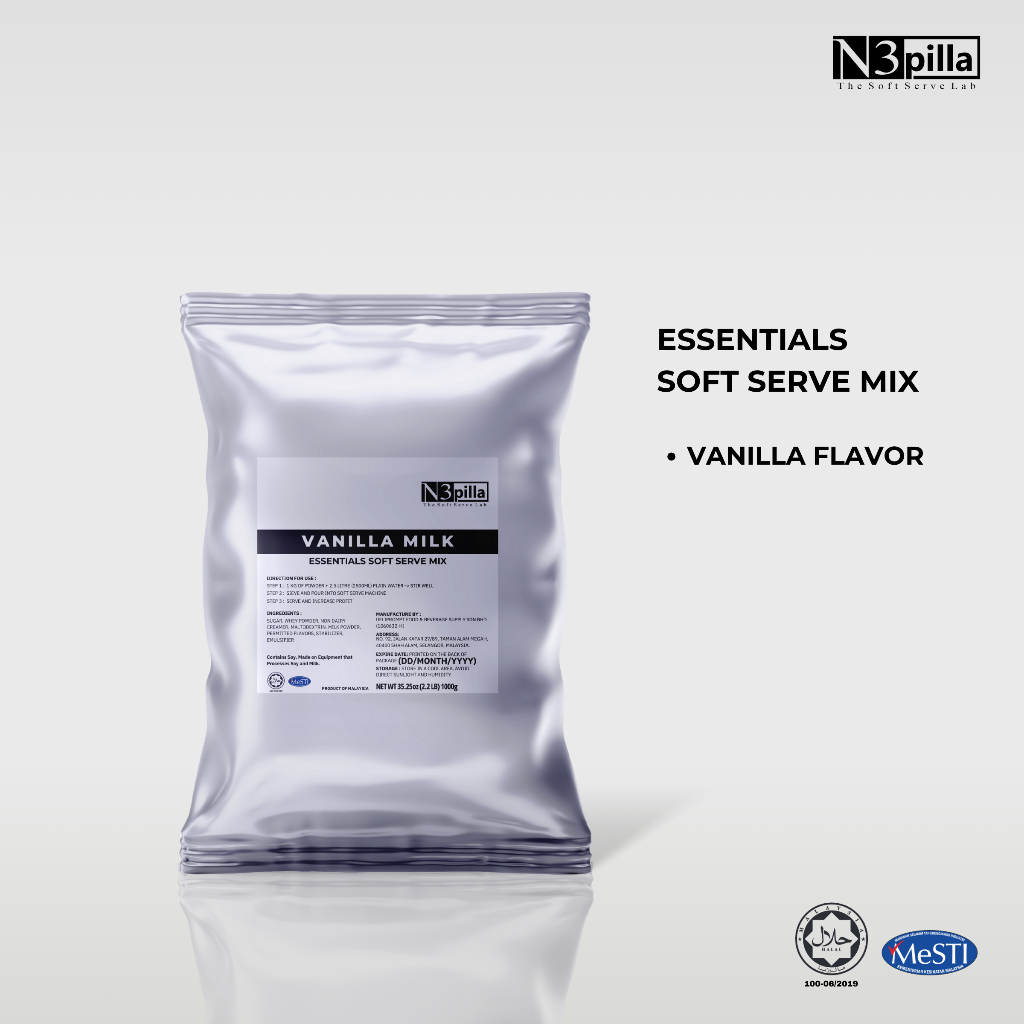 N3 Vanilla Milk Soft Serve Ice Cream Powder 1KG (Essentials Series ...