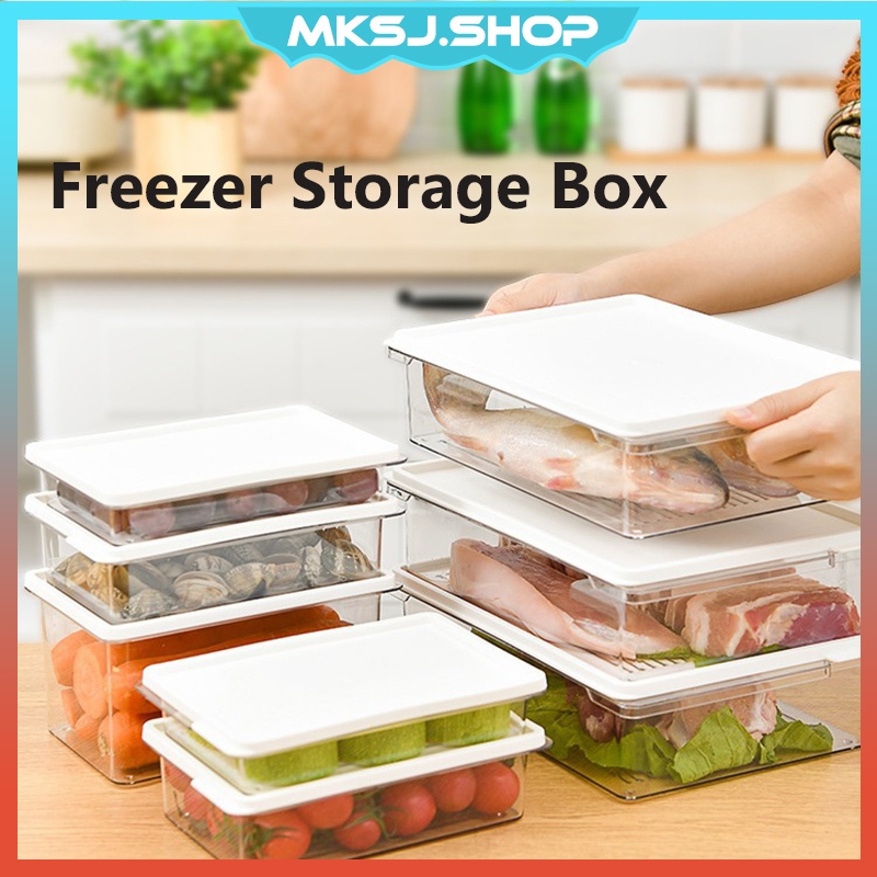 Freezer Storage Box Kitchen Freezing Organizer Rectangle Transparent ...