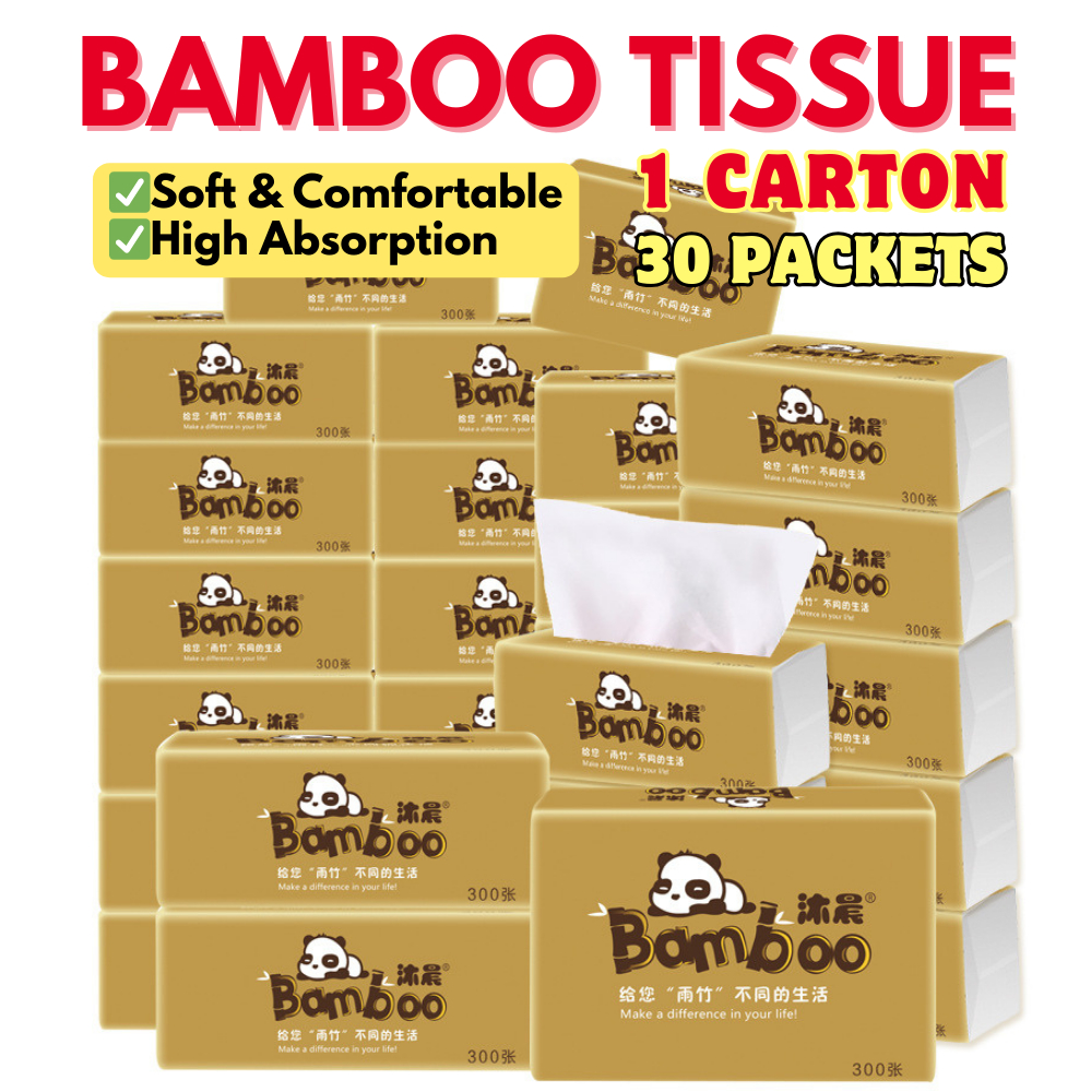 Bamboo Tissue Soft Facial Tisu 300pcs Non-Fluorescent Tissue 75pulls ...