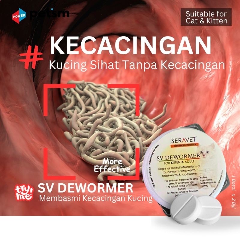 Ubat Cacing PIL untuk Kucing. Mujarab Cepat & Berkesan - Dewormer 2pcs ...