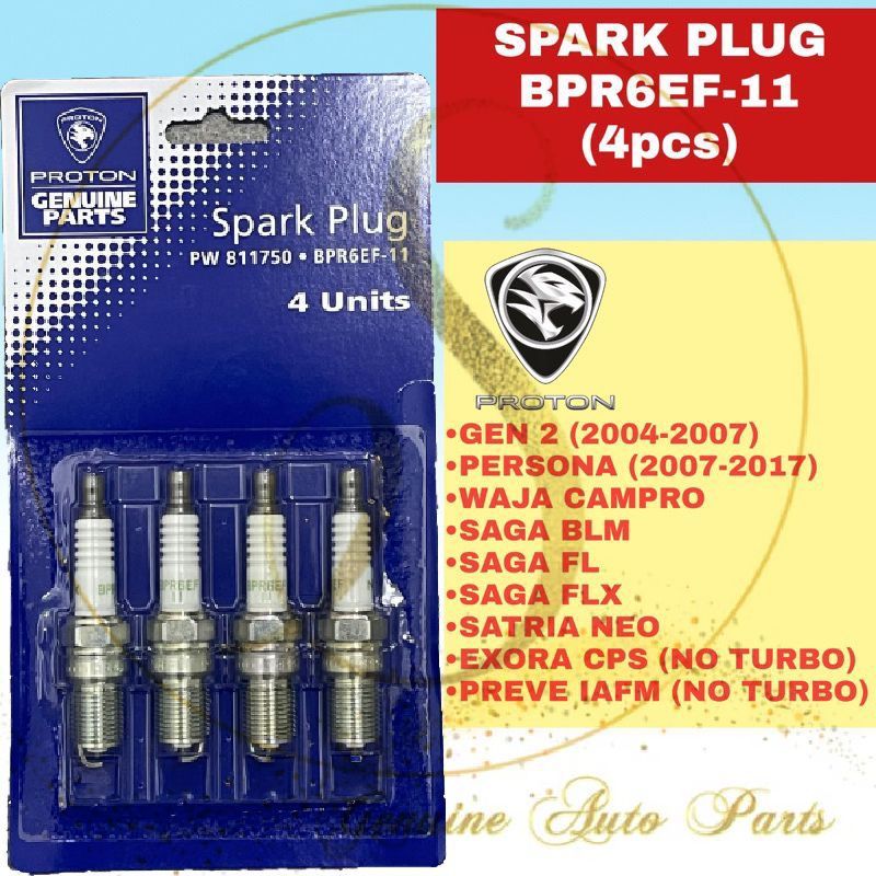 (100% ORIGINAL) PROTON SPARK PLUG PW811750 BPR6EF-11 GEN 2 PERSONA WAJA ...