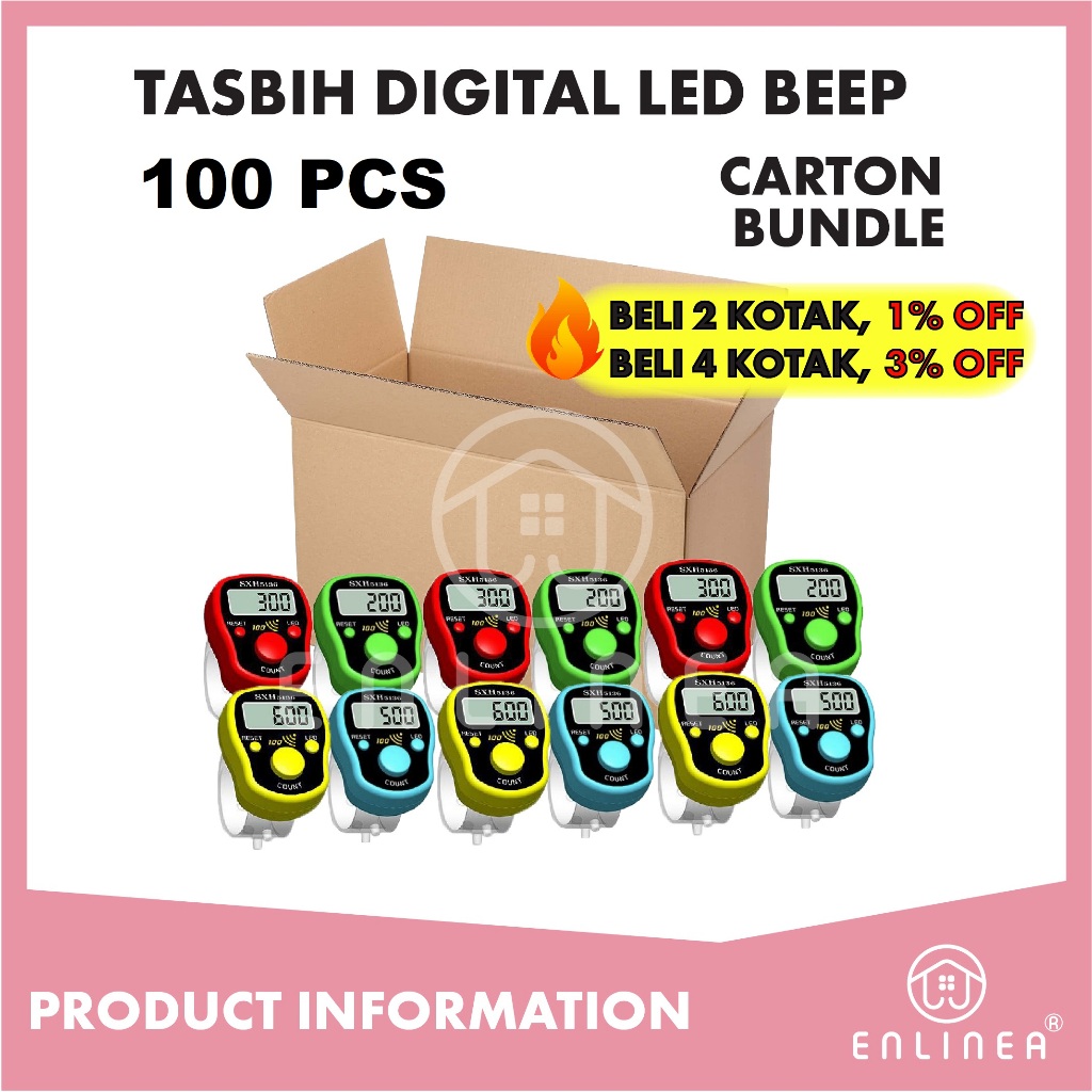 Tasbih doorgift digital tasbih digital beep borong led manik bundle digital tally counter ...
