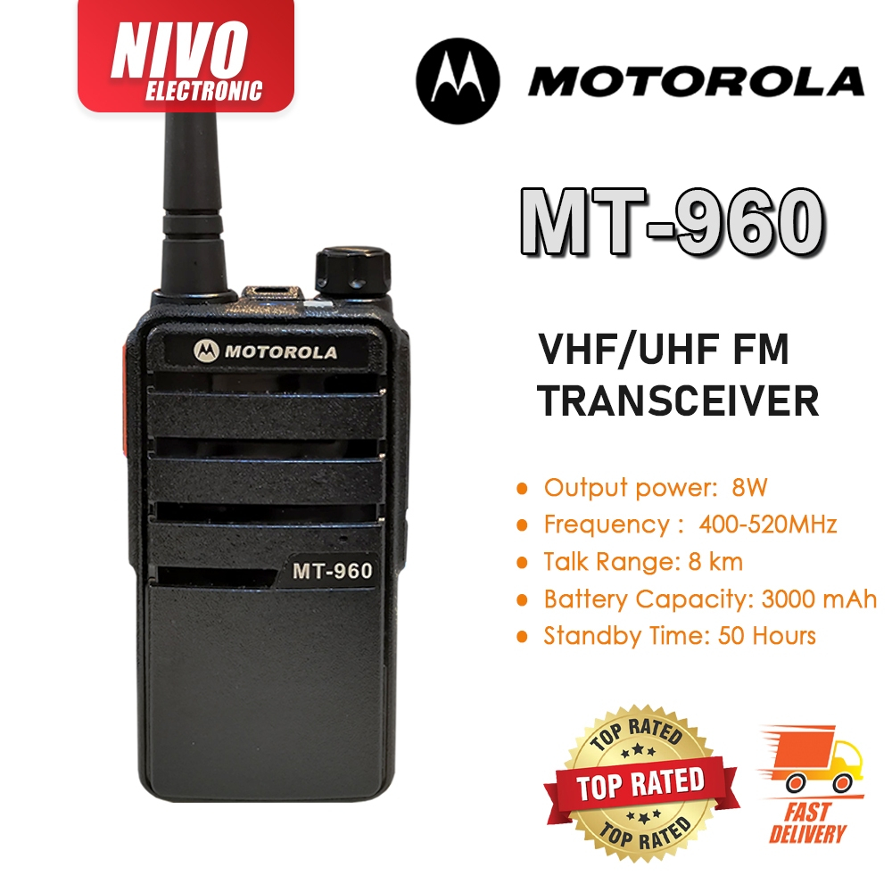 Motorola Two-Way Radio Walkie Talkie MT-960 Single BAND VHF/UHF High Power | Shopee Malaysia