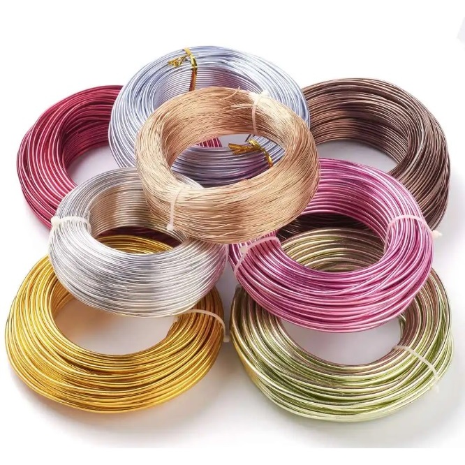 Colorful Aluminum Craft Wire DIY 5Meter (Color Random) (1mm , 1.5mm , 2mm , 3mm) | Shopee Malaysia