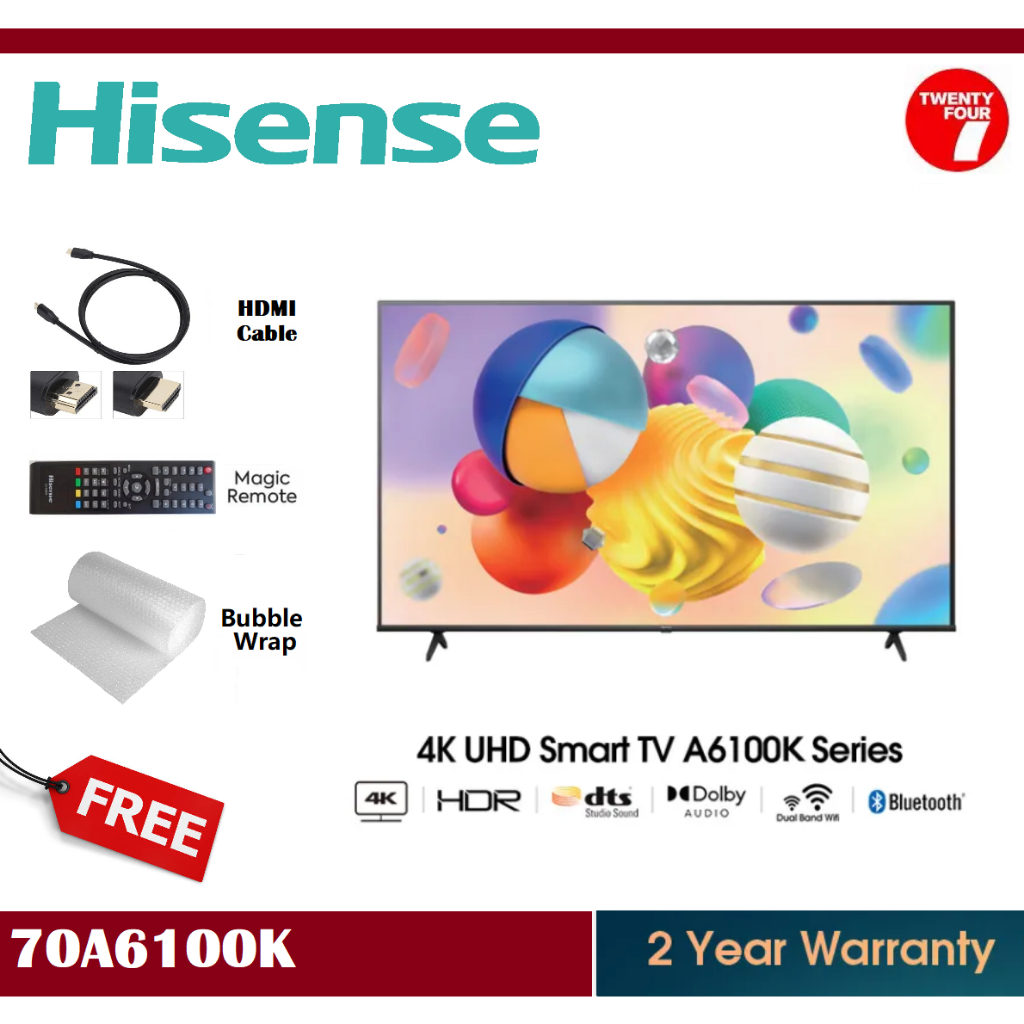 [ Delivered by Seller ] HISENSE 70" inch A6100K Series 4K Smart UHD TV ...