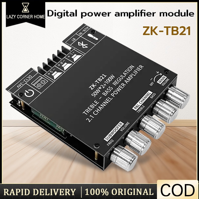 subwoofer amplifier ZK-TB21 Bluetooth 5.0 board Channel Power Audio Stereo Amplifier Board ...