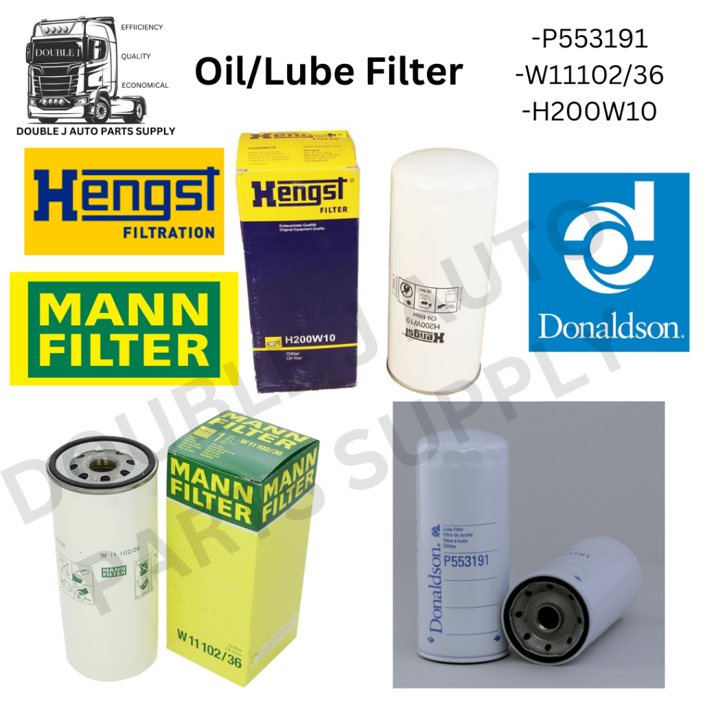Original Donaldson/Mann/Hengst Oil/Lube Filter (P553191/W11102/36/H200W10) Cross reference ...