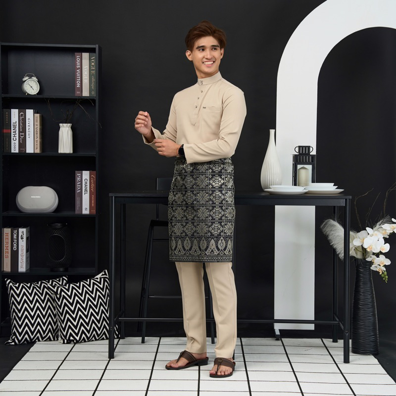 BAJU MELAYU SLIM FIT KEEK COLLECTION champagne. | Shopee Malaysia