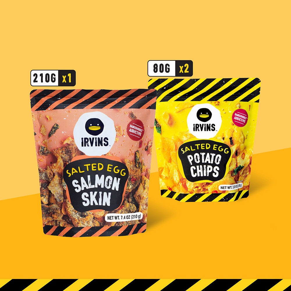 IRVINS Salted Egg Salmon Fish Skin & Potato Chips (1xSESS+2xSP ...