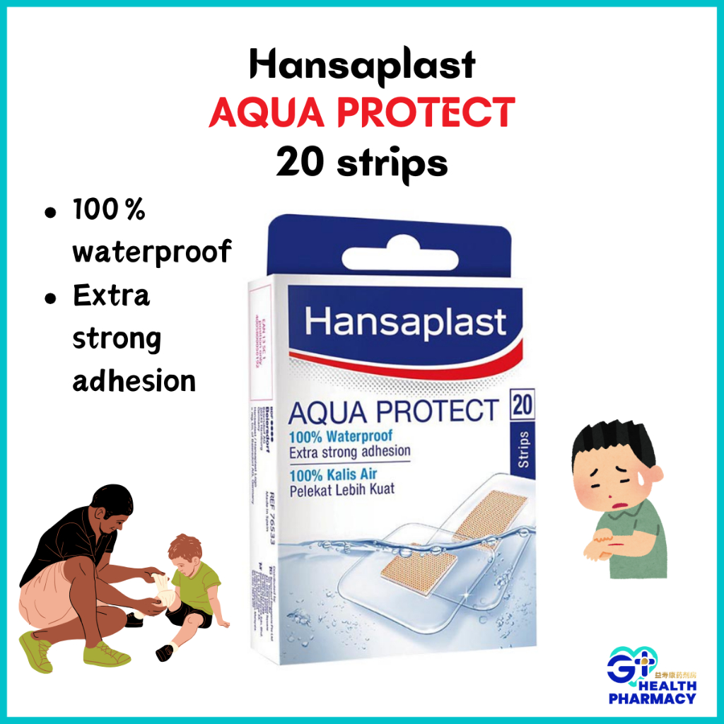 Hansaplast Aqua Protect 100% Waterproof Wound Plasters (20 Strips ...
