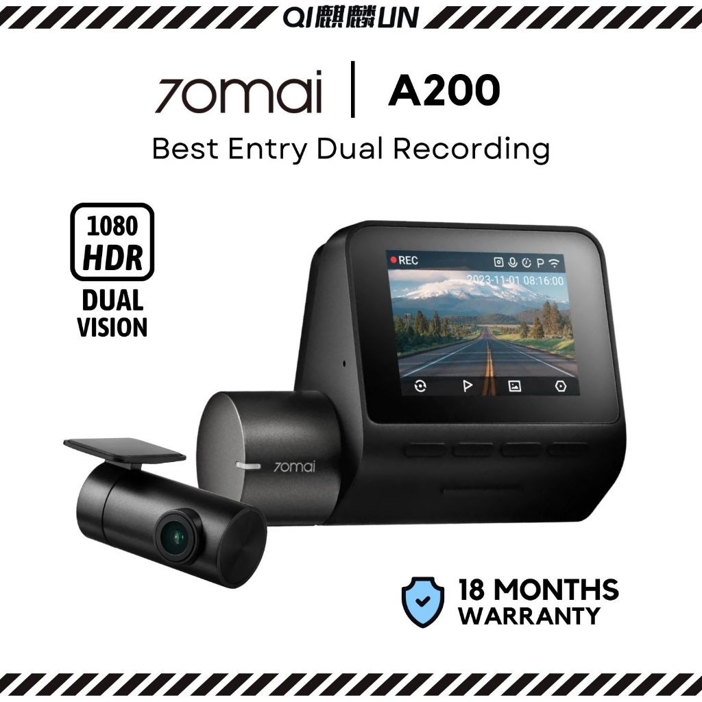 70MAI A200 Dash Cam | Car Recorder | Dashcam | Car Camera Dual Channel ...