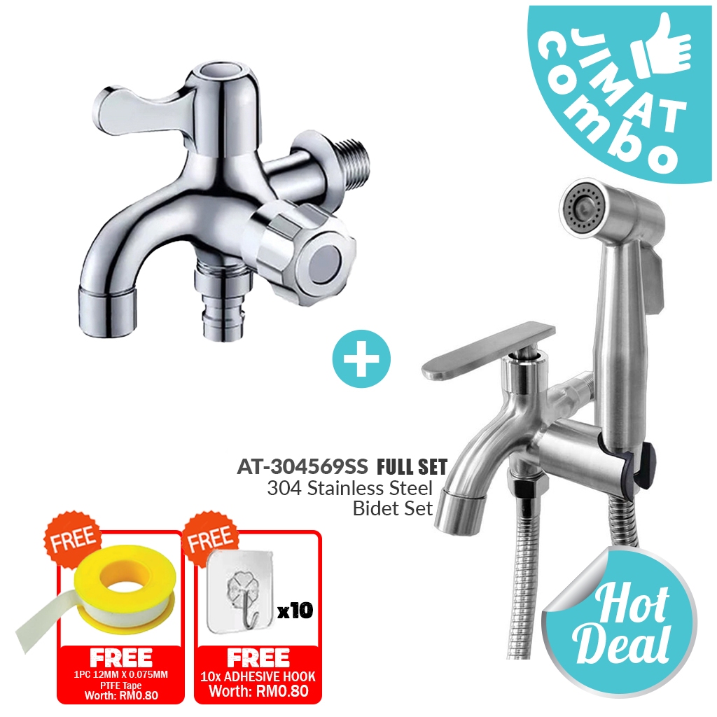 Stainless Steel Double Tap Multifunctional Water Tap Two Way Faucet ...