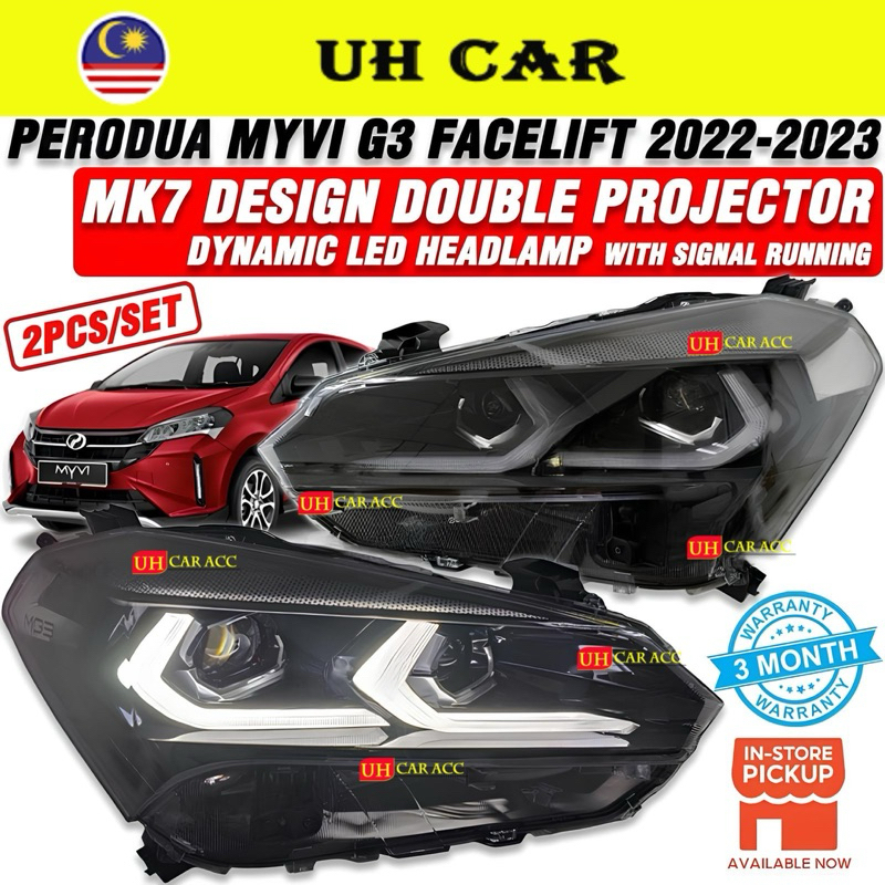 (MK7) Perodua Myvi 2023 2024 Facelift G3 Dynamic Led Head Lamp ...