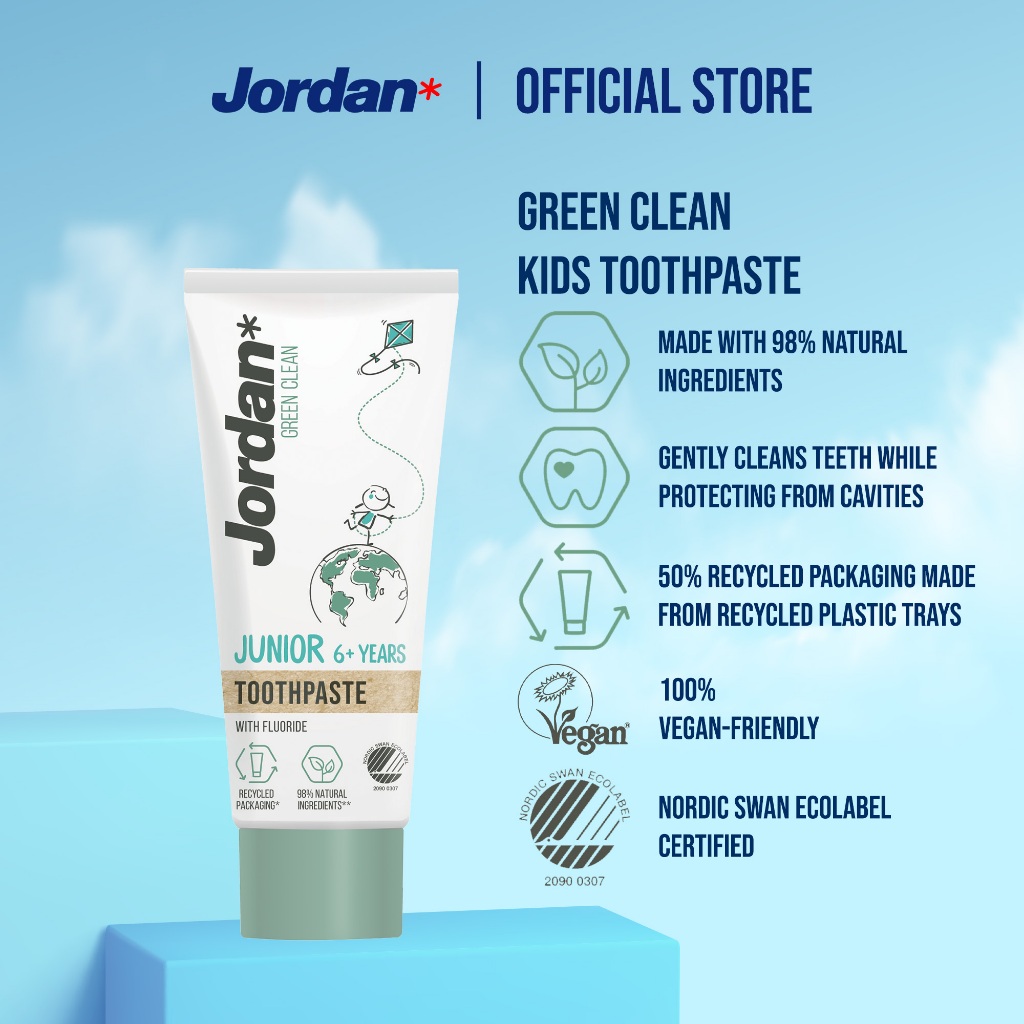 JORDAN Green Clean Kids Toothpaste (6+ years) (50ml) | Shopee Malaysia