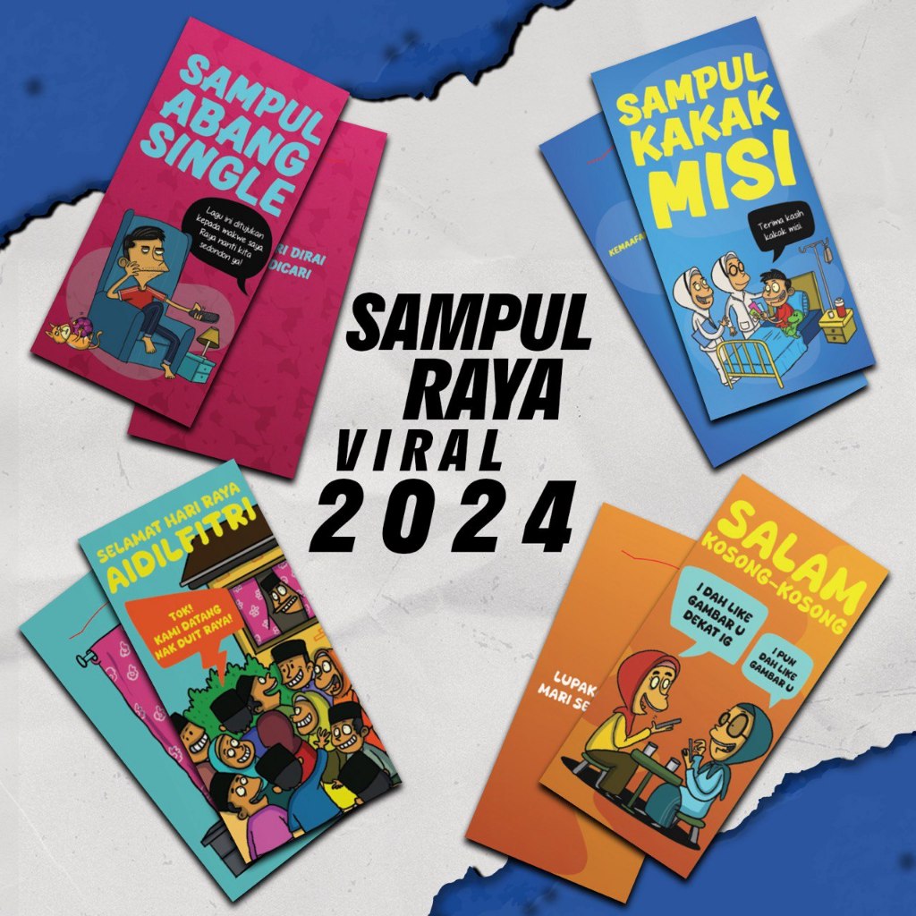 [READY STOCK 2024] 1 PACK 5 PCS ! SAMPUL RAYA KERJAYA ! HASIL LUKISAN ...