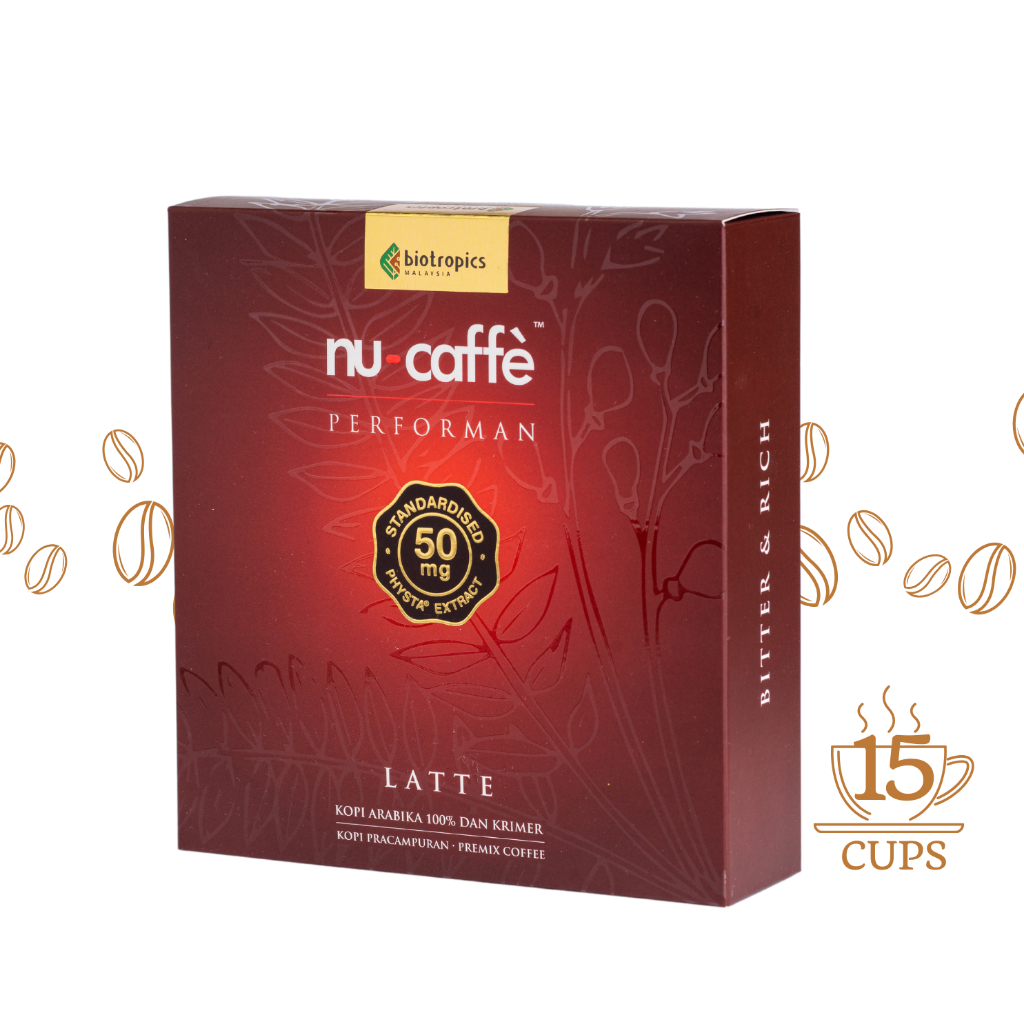 Biotropics Nu Caffe Latte Performance Energy Coffee (15 Sachets) | Shopee Malaysia