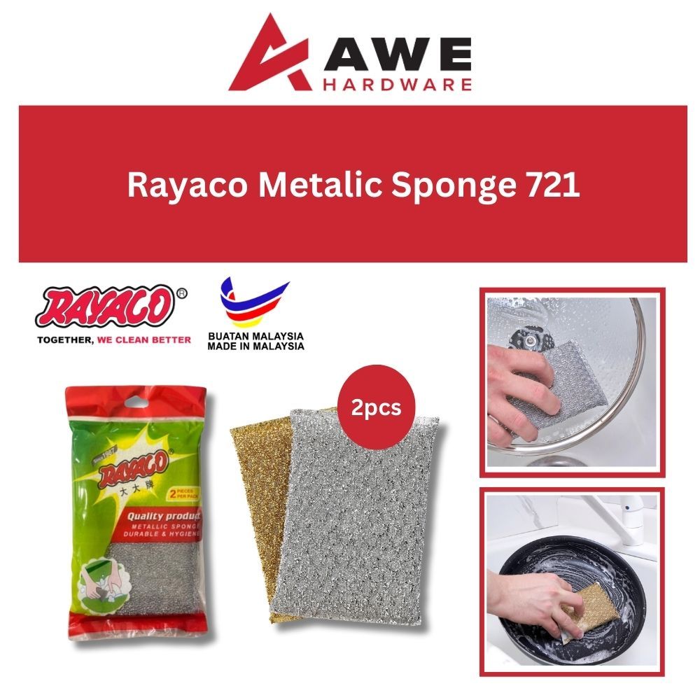 [ 2pcs ] Rayaco Metalic Sponge 721 R011 Sepan Besi Berus Dawai Berus ...