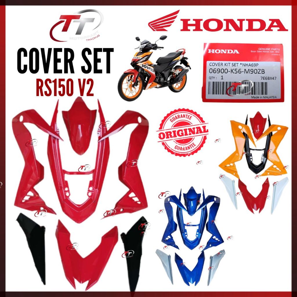 RS 150 RS150 V2 Coverset Cover Caver Set Sticker Kover Body Kaver Black Blue Biru 06900-K56 ...