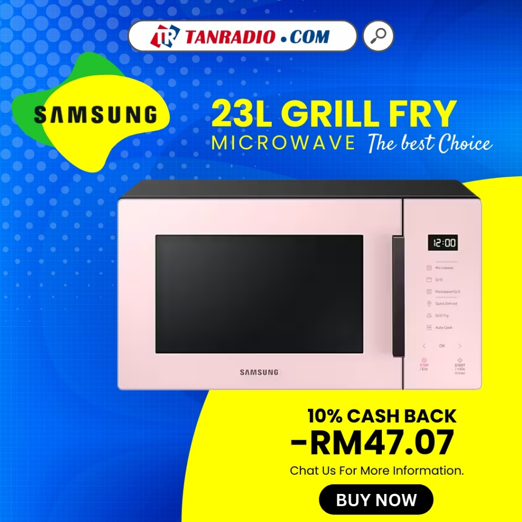 Samsung Grill + Fry Microwave Oven - Pink (23L) MG23T5018CP微波炉 | Shopee ...