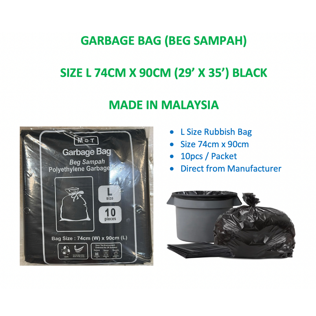 GARBAGE BAG (BEG SAMPAH) – SIZE L 74CM X 90CM (29’ X 35’) & 71CM X 84CM ...