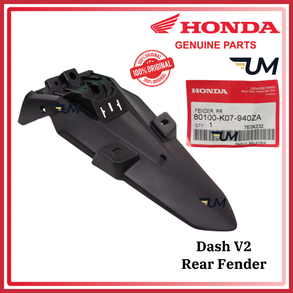 100% ORIGINAL HONDA DASH 110 V2 REAR FENDER 80100-K07-940ZA DASH110 FI ...
