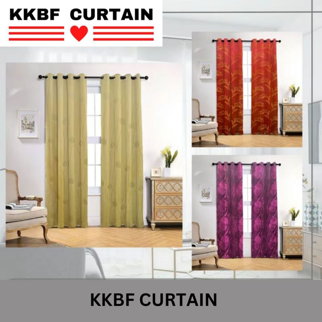 Peony Curtain (Hook & Ring) Langsir Bercorak / Langsir Tingkap ...