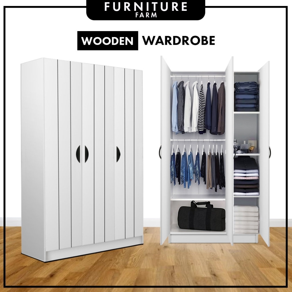 F&F: 2 Door or 3 Door Wooden Wardrobe/almari baju/almari baju budak ...