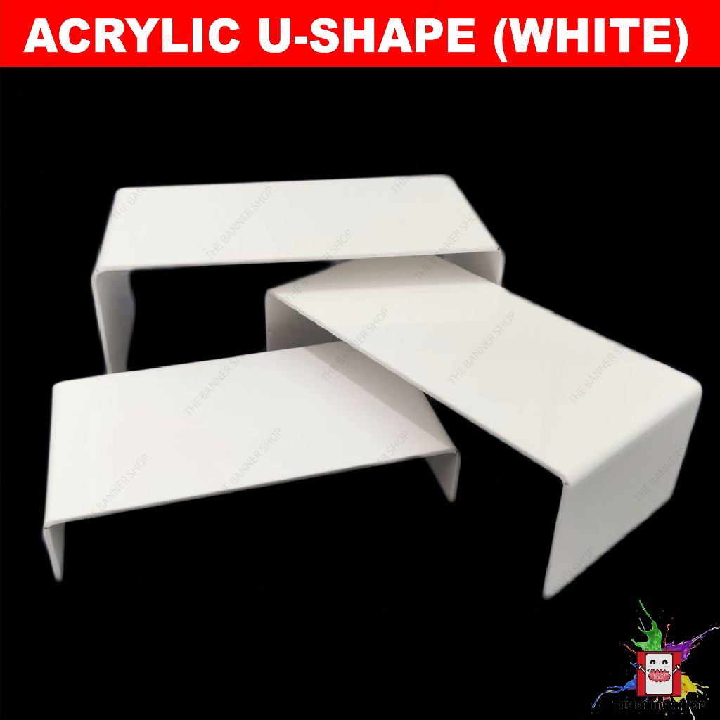 Acrylic U-Shape Display Stand White, Shoes Display Stand Rack | Shopee ...