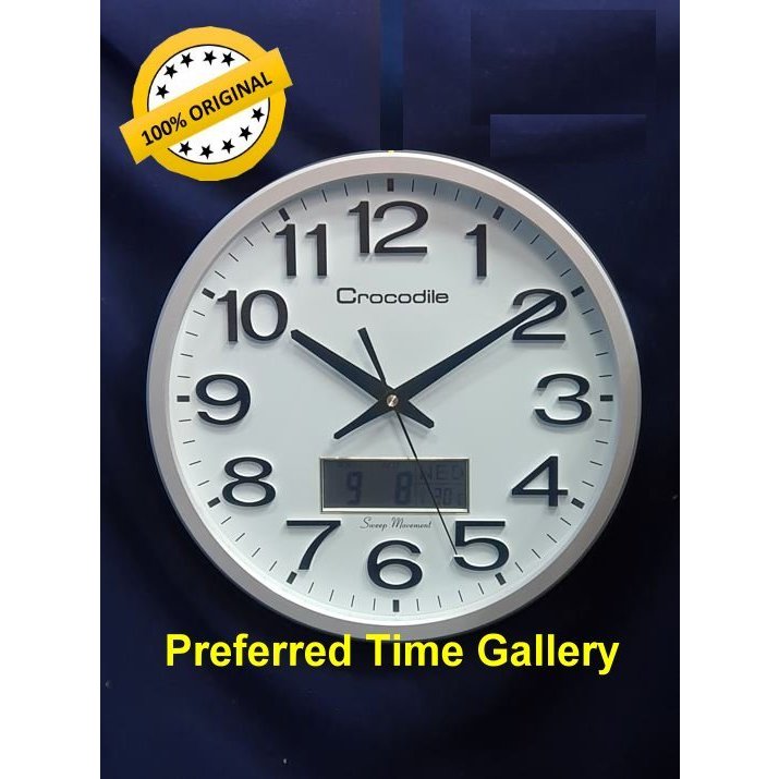 (Clock) 100% ORIGINAL Crocodile Wall Clock CWD0593WLKS LCD Display ...