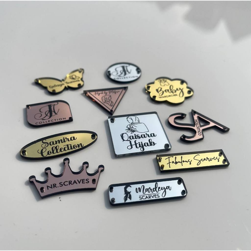 LABEL TUDUNG/LABEL BAJU CUSTOM DESIGN | ARCYLIC MIRROR | ARCYLIC TAG ...