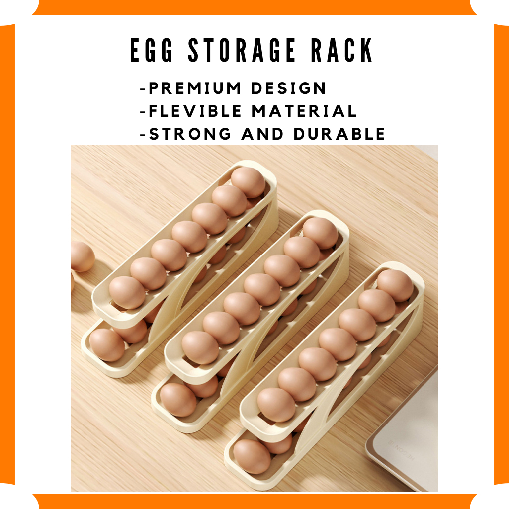 Egg Storage Box/ Auto-Rolling Egg Rack Holder/ 2 Layers Egg Storage Box ...