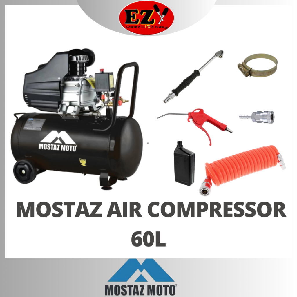 Mostaz Motor Air Compressor (60L 3hp) MSAC60-3.0 100% Copper Wire Motor ...