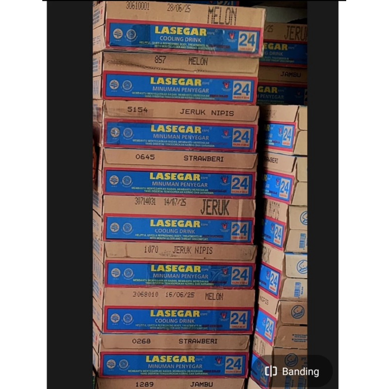 Lasegar 🇲🇨 Rasa Leci /Jambu /Melon /strawberry /Jeruk Nipis Sekotak 24 ...