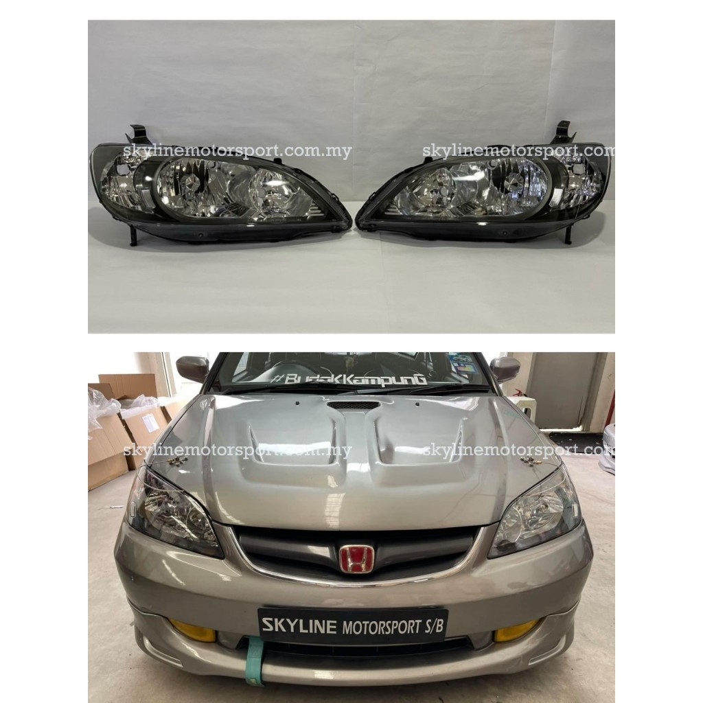 Honda Civic ES ET Head Lamp Light Black Base TYC Thailand Made 2004 ...