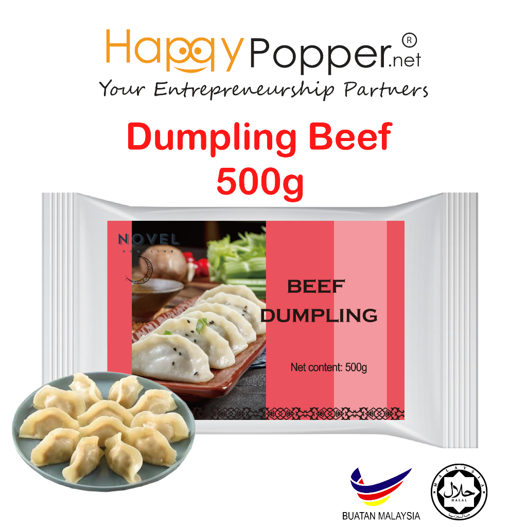 Happypopper Dumpling Beef Halal 500G 500 G 25 PCS+- Frozen Food Snacks ...