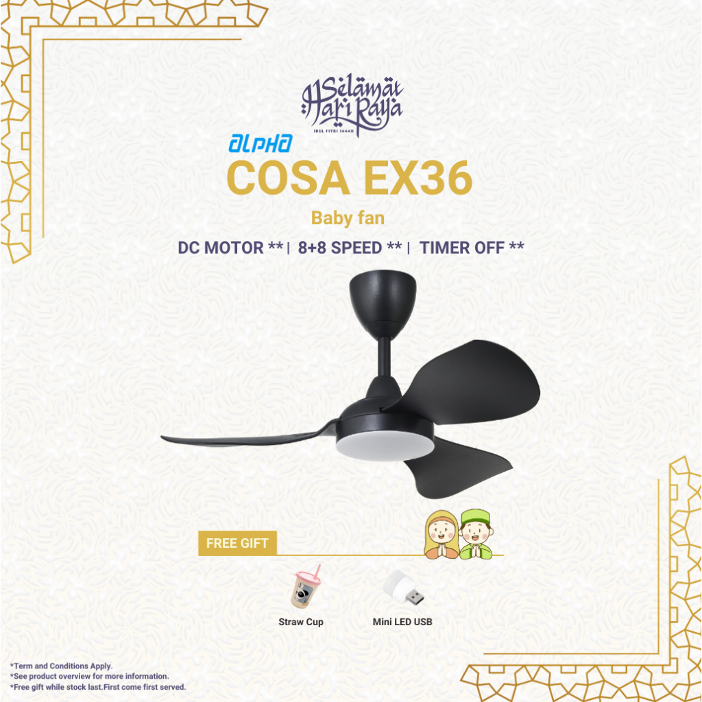 Alpha Cosa EX36 LED DC Motor 8+8 Speed Remote Control | Shopee Malaysia