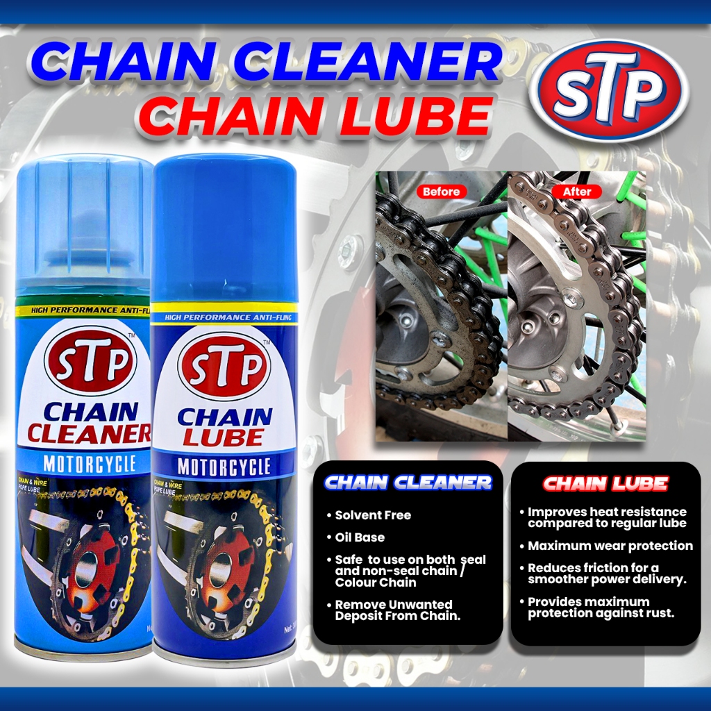 STP CHAIN LUBE CHAIN CLEANER CHAIN BRUSH MOTORCYCLE SPRAY RANTAI MOTOR ...