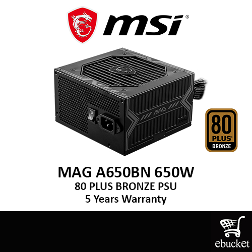 MSI MAG A650BN 650 Watt 80 Plus Bronze Non Modular Power Supply | Shopee Malaysia