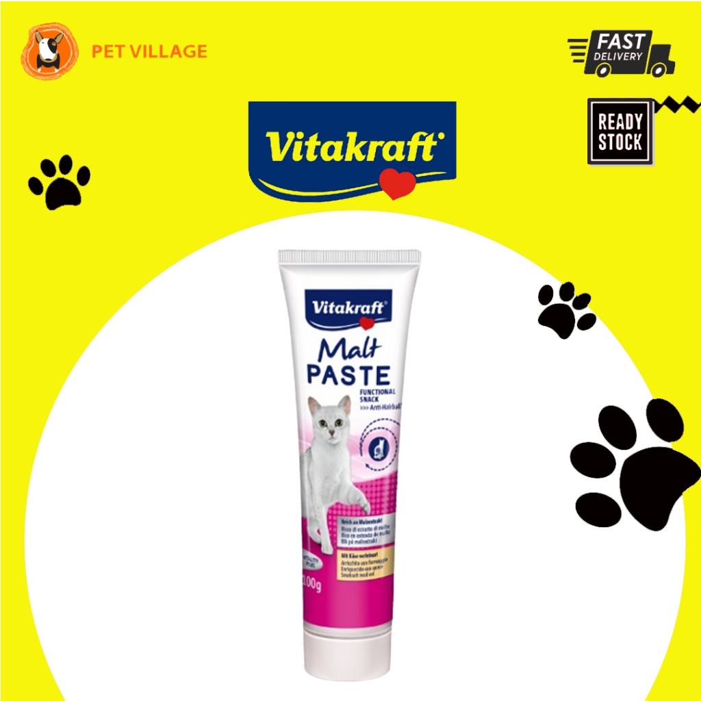 VITAKRAFT Anti-Hairball Malt Paste With Cheese Functional Snack For Cats 100g | Shopee Malaysia