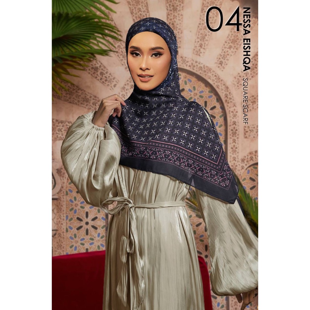 ORIGINAL SR 💙Nessa Eishqa Series Shawl Square Bawal by SOFEAROSE 💙 Original by Sofearose 💙 Silky ...