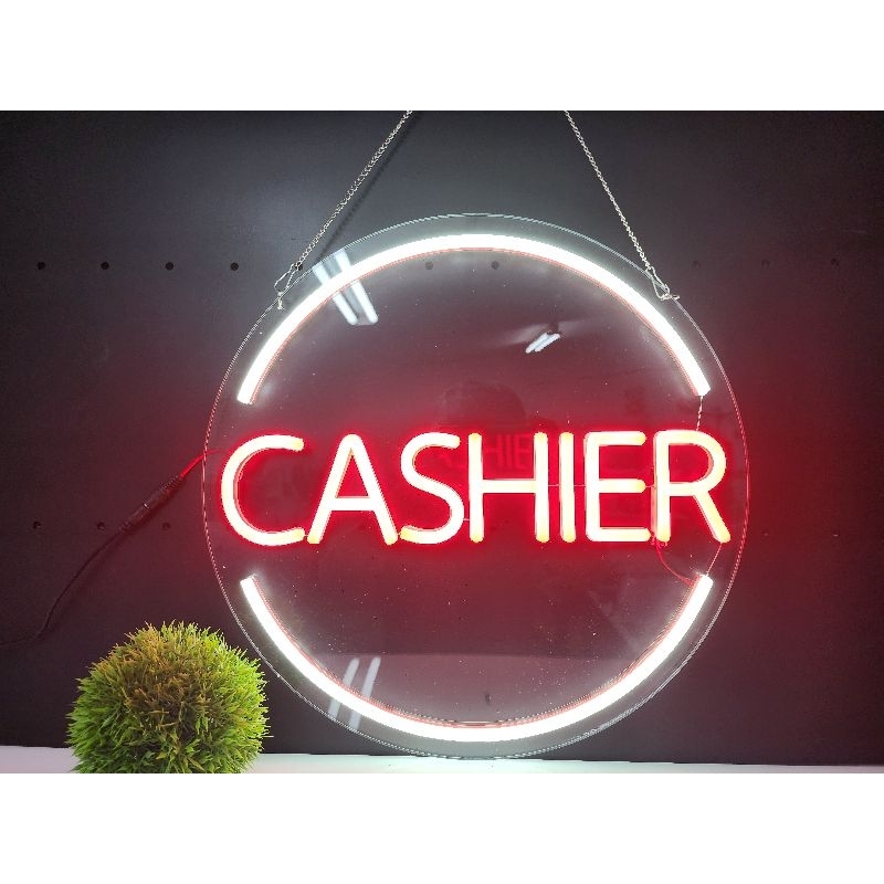 CASHIER NEON SIGN 40CM (6MM CLEAR ACRYLIC)~ BLINKING MODE [🇲🇾 ~ DIRECT ...